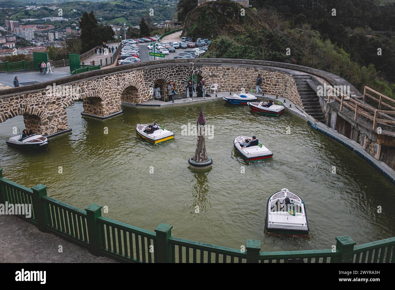 Image of the Monte Igueldo Amusement Park with its boats Stock Photo ...