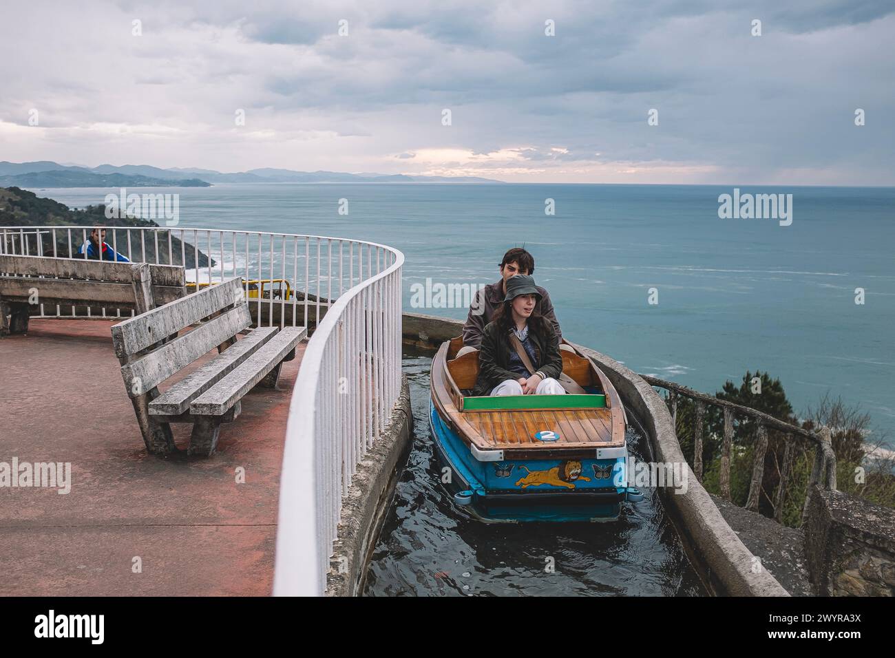 Image of the Monte Igueldo Amusement Park with its boats Stock Photo ...