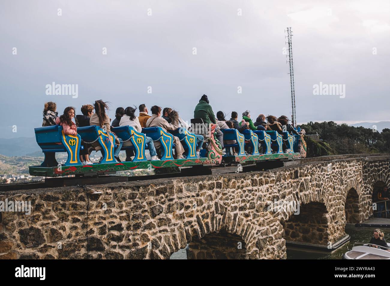 Image of the Monte Igueldo Amusement Park with its roller coaster Stock ...