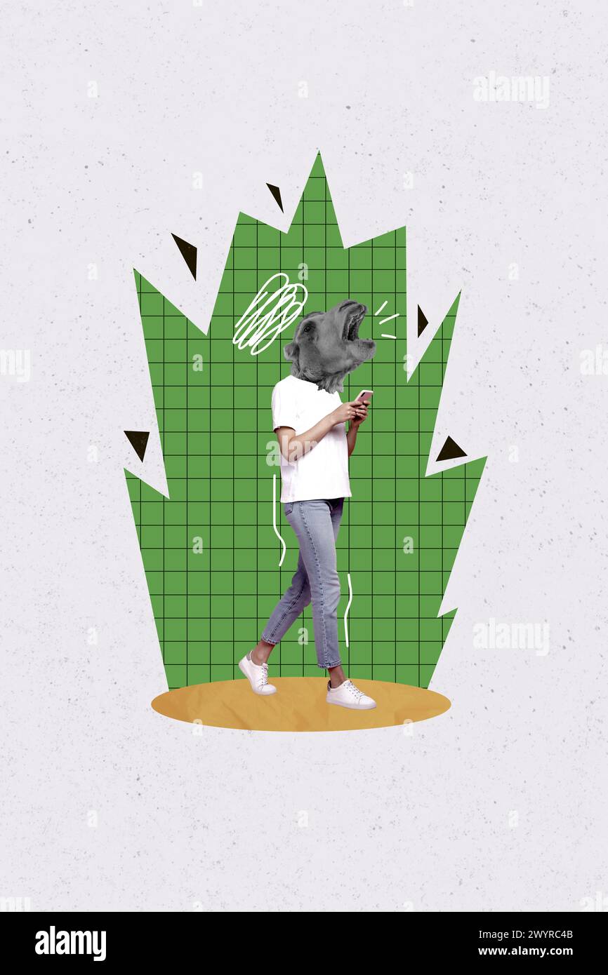 Composite trend artwork sketch image photo collage of young incognito ...