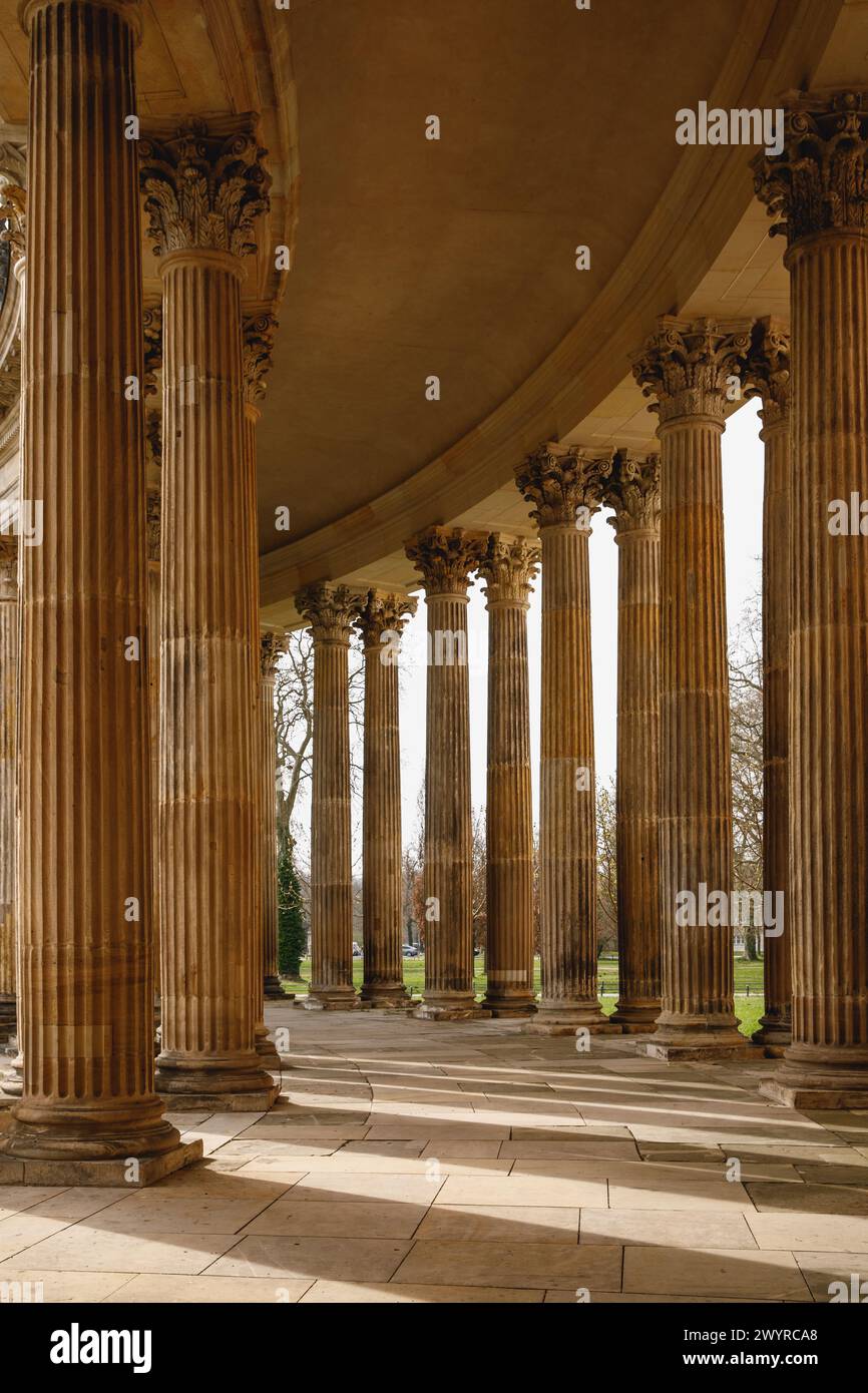 Classic ancient colonnade, the row of columns Stock Photo - Alamy