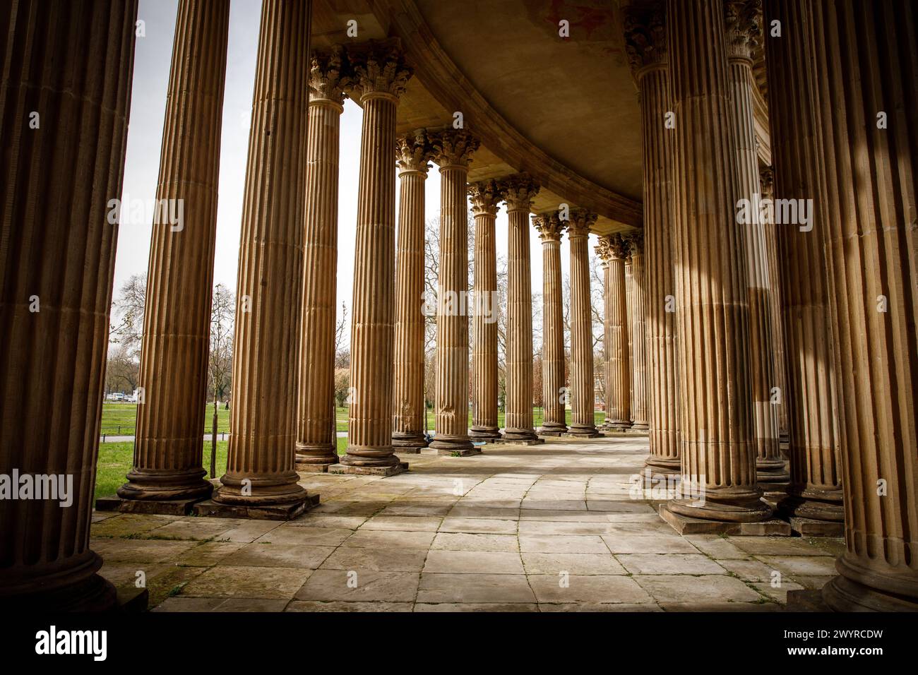 Classic ancient colonnade, the row of columns Stock Photo - Alamy