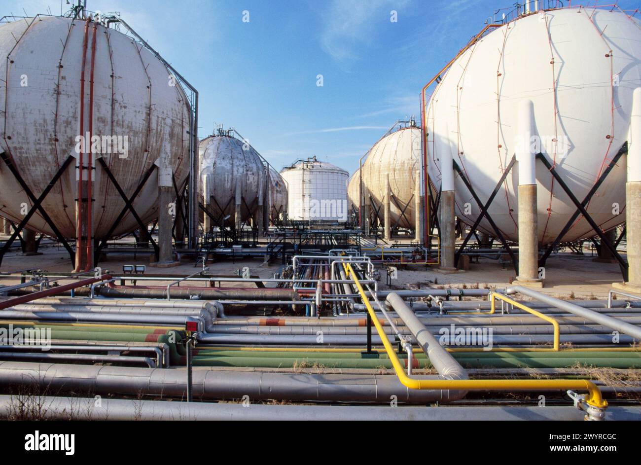 Gas tanks repsol ypf oil refinery hi-res stock photography and images ...