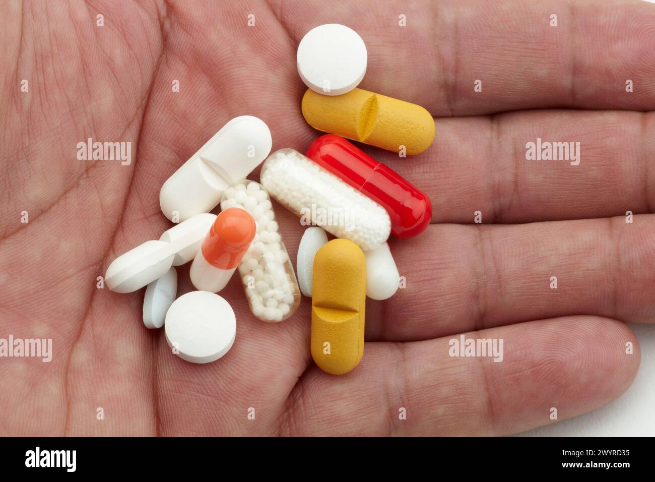 Samples of capsules and tablets, Generic drugs, Pharmaceutical plant ...