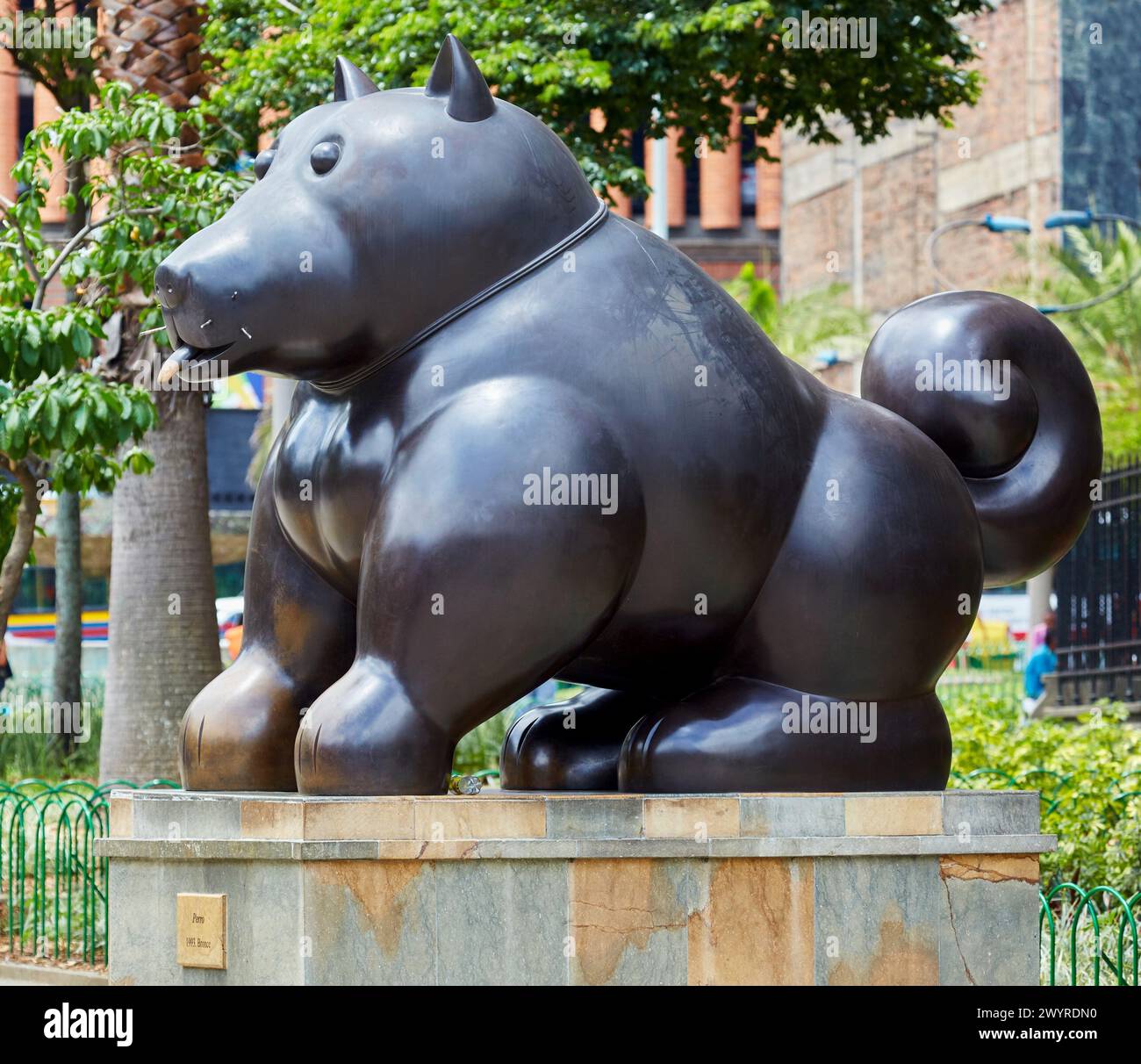 "Perro" Sculpture by Fernando Botero, Plaza Fernando Botero, Medellin ...