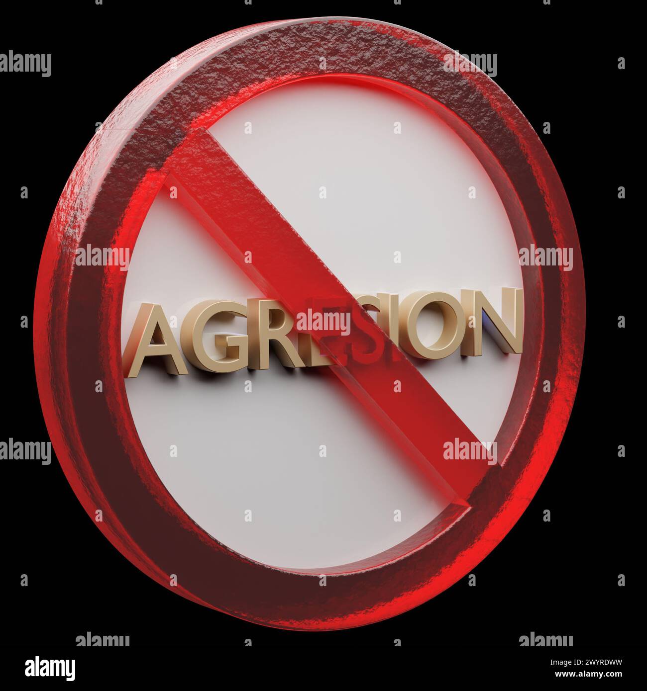 Beautiful abstract illustration Aggression Forbidden, prohibiting sign ...