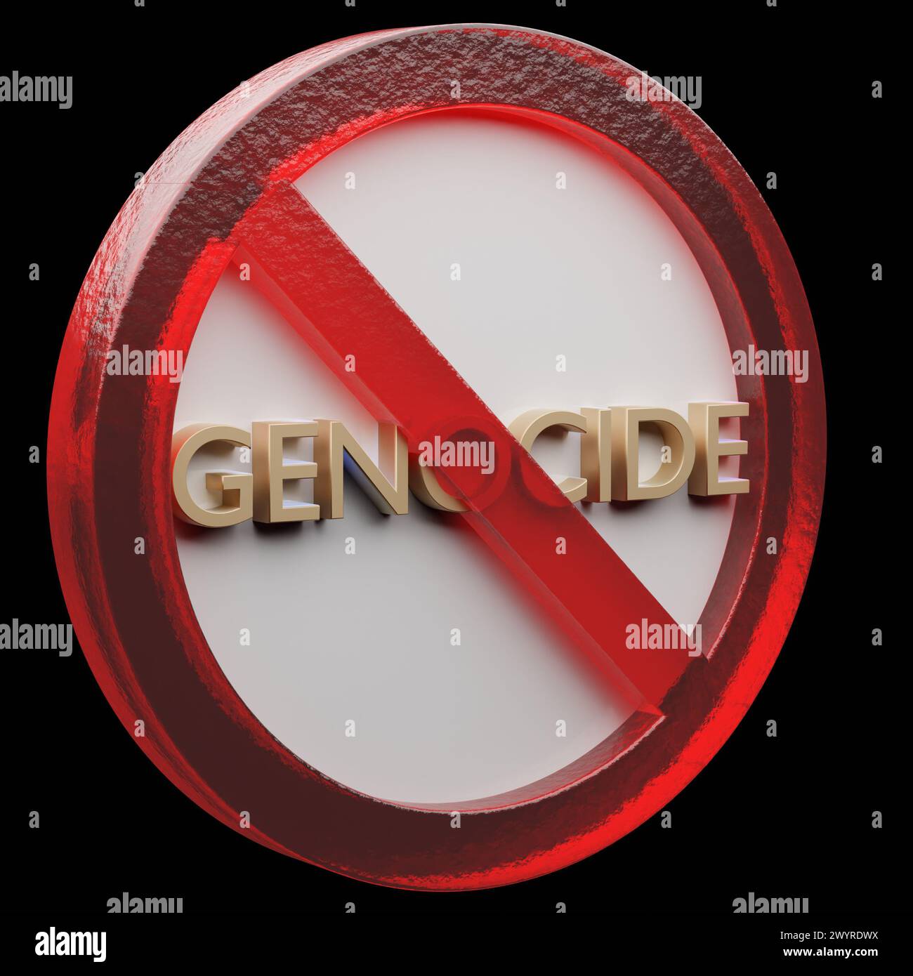 Beautiful abstract illustration Genocide Forbidden, prohibiting sign ...