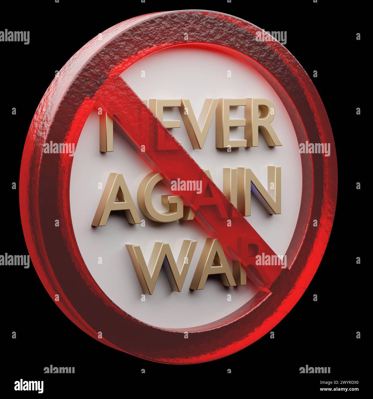 Beautiful abstract illustration Never again Forbidden, prohibiting sign ...