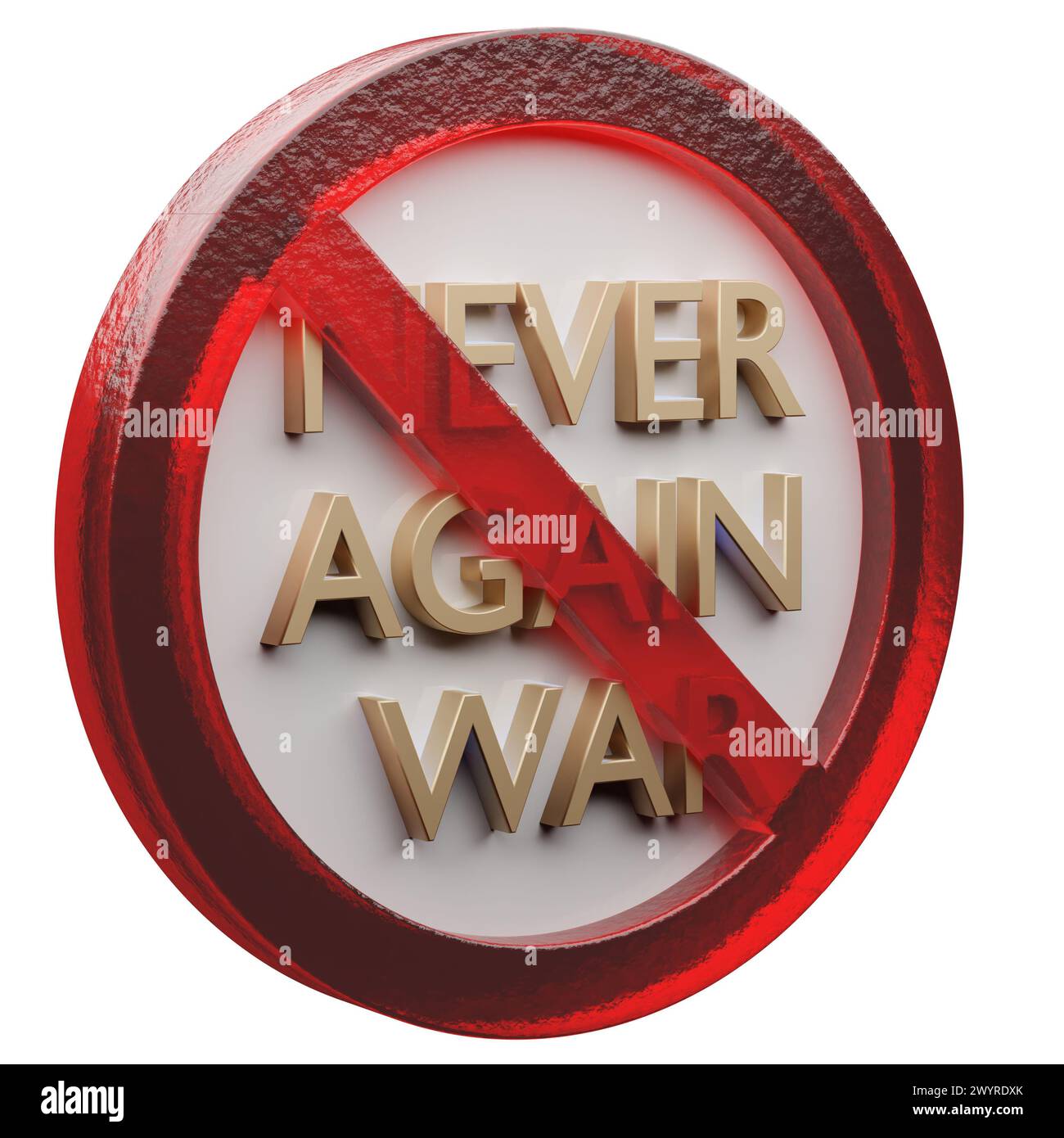 Beautiful abstract illustration Never again Forbidden, prohibiting sign ...