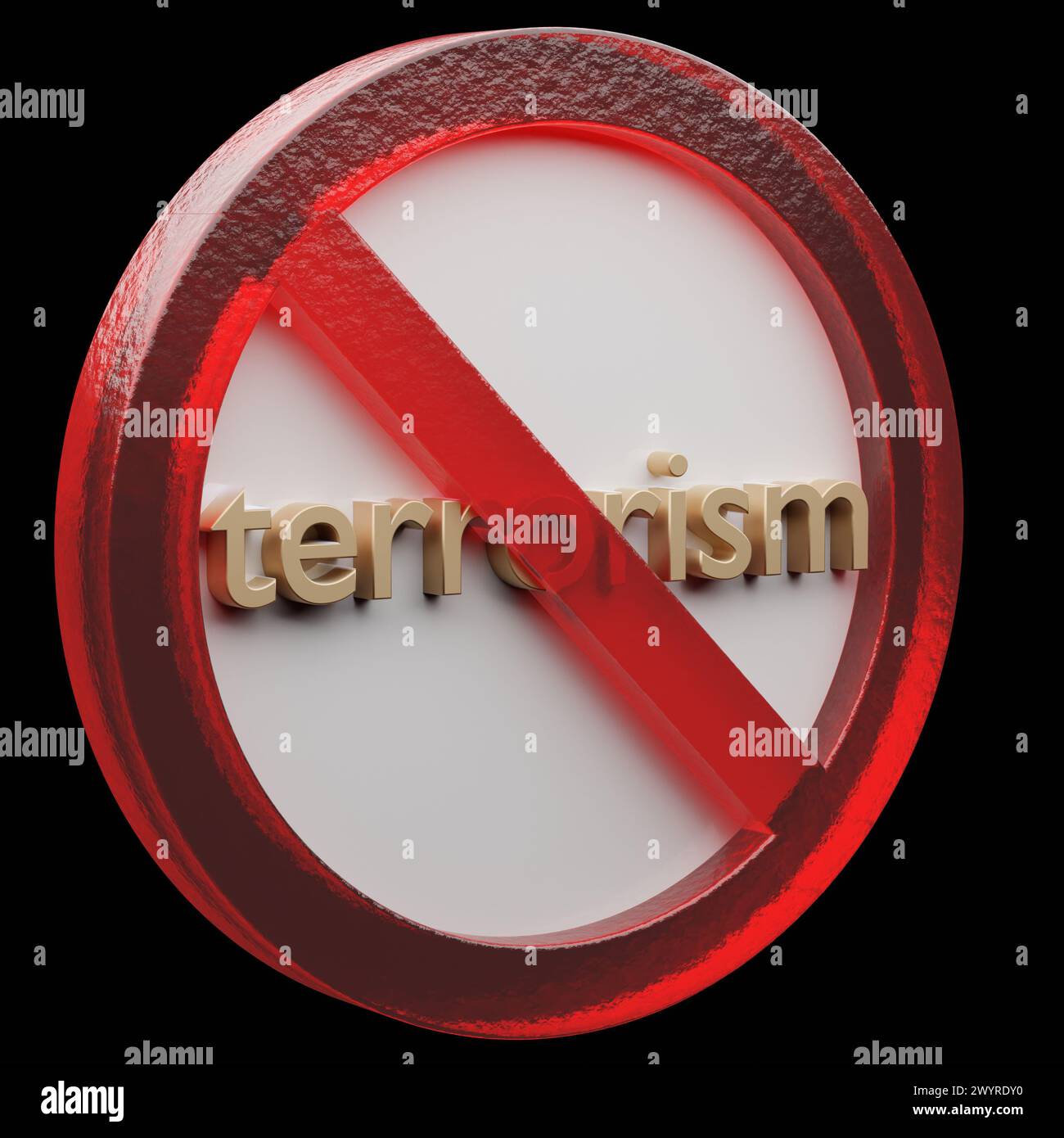 Beautiful abstract illustration Terrorism Forbidden, prohibiting sign ...