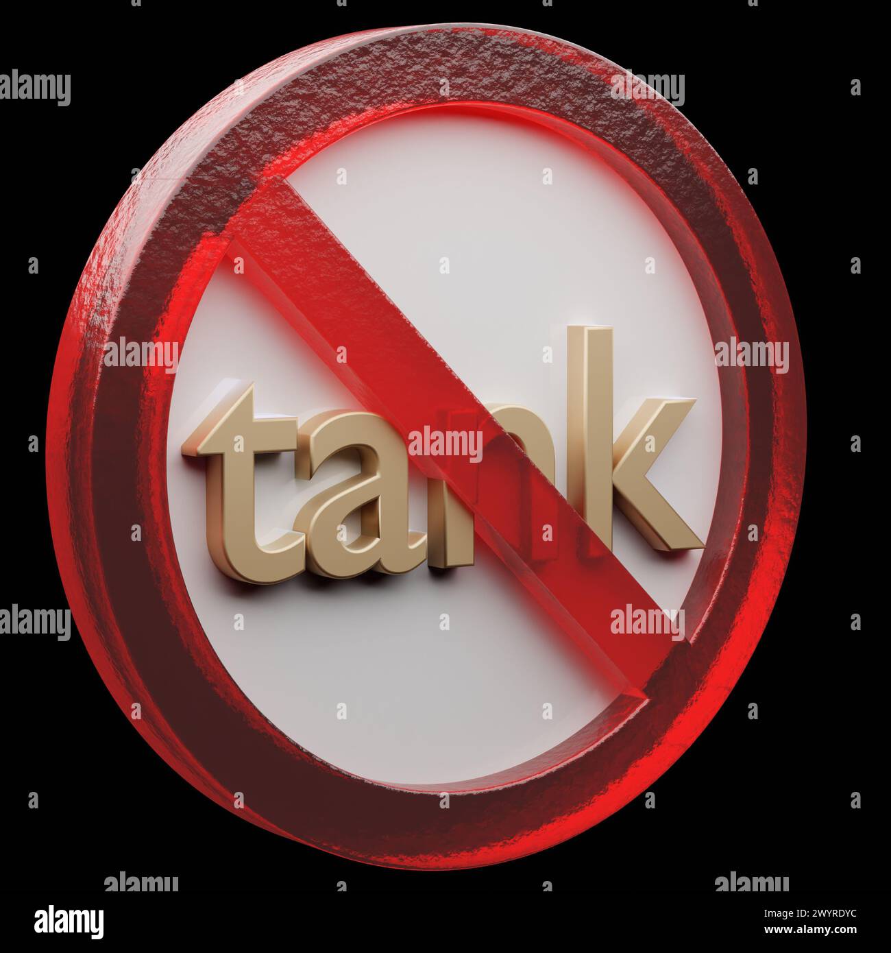 Beautiful abstract illustration TANK Forbidden, prohibiting sign ...