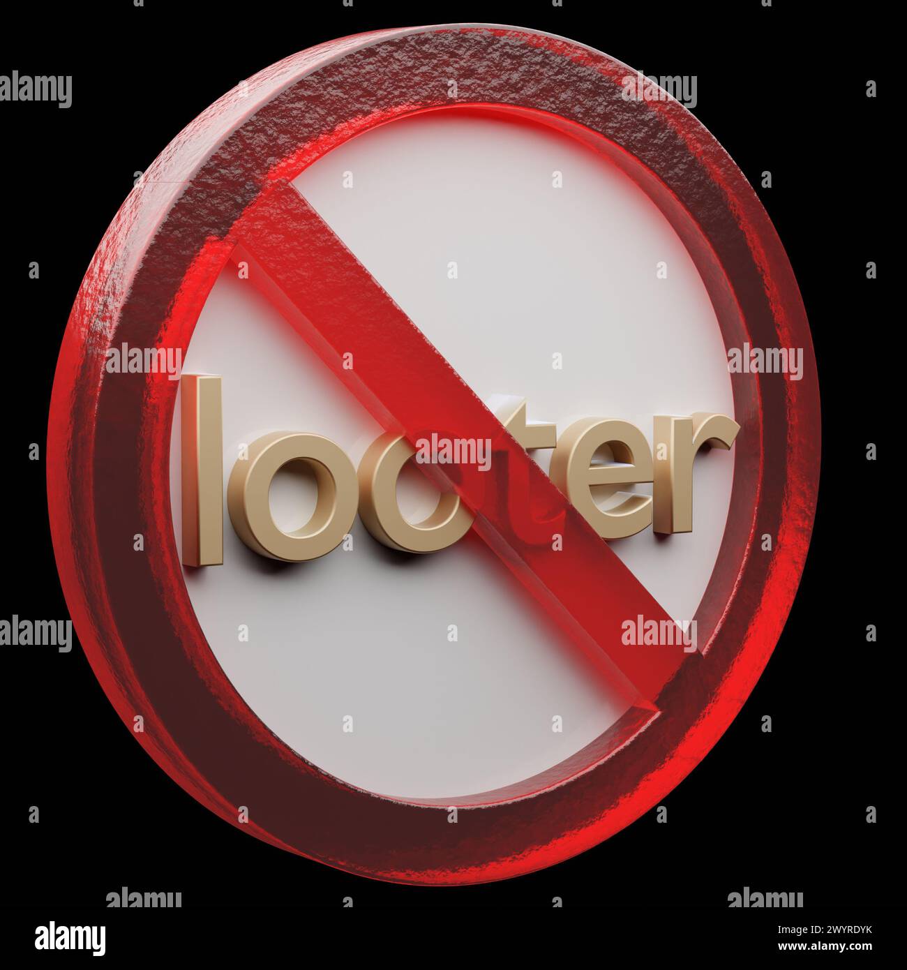 Beautiful abstract illustration looter Forbidden, prohibiting sign ...