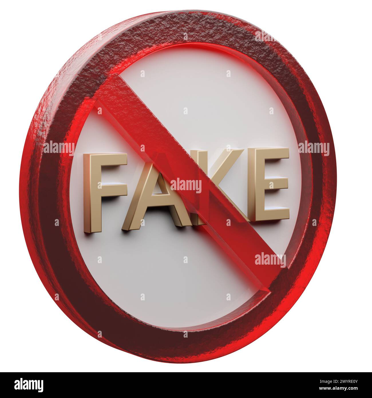 Beautiful abstract illustration Fake Forbidden, prohibiting sign ...