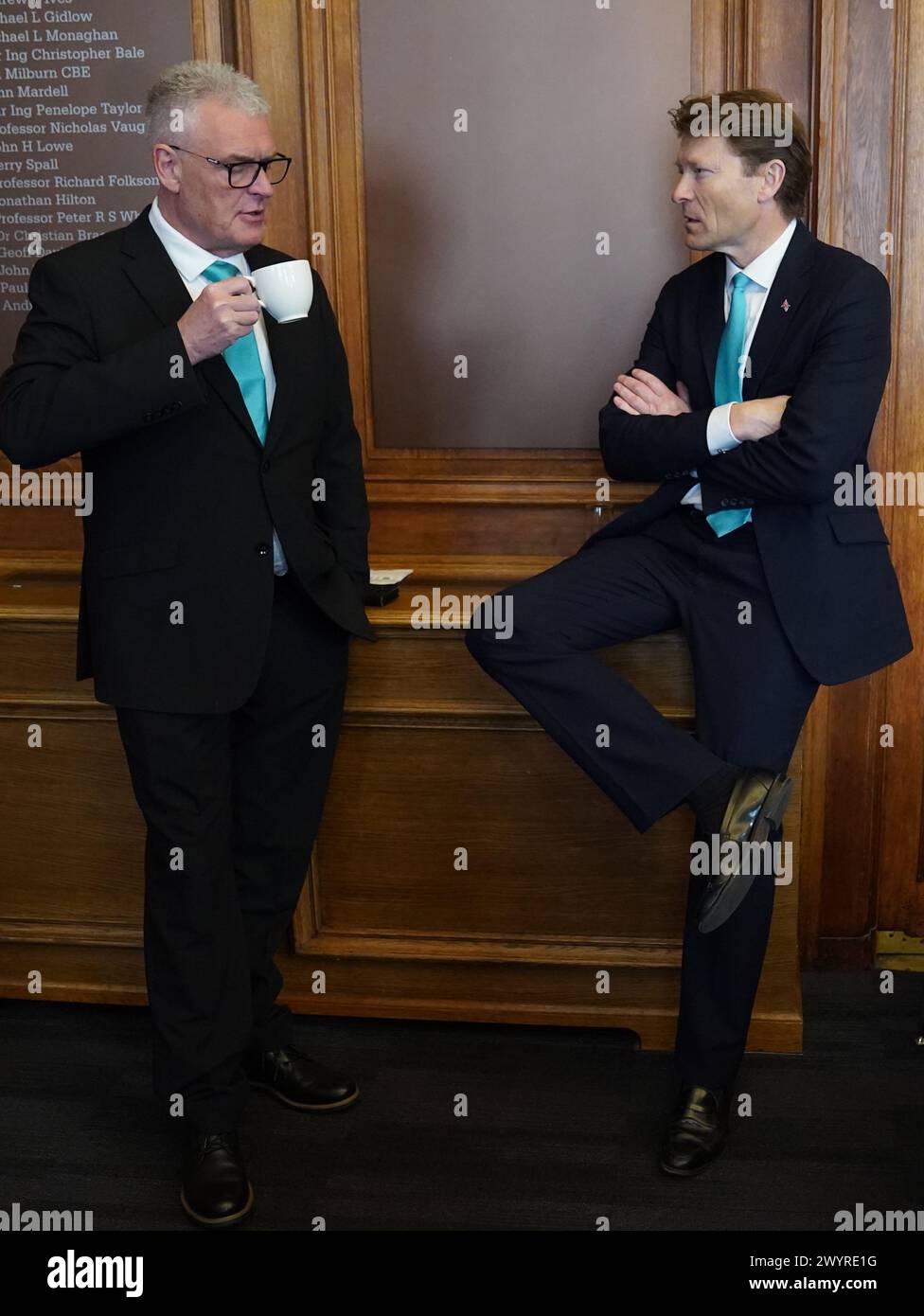Reform UK leader Richard Tice (right) and Lee Anderson talk ahead of ...