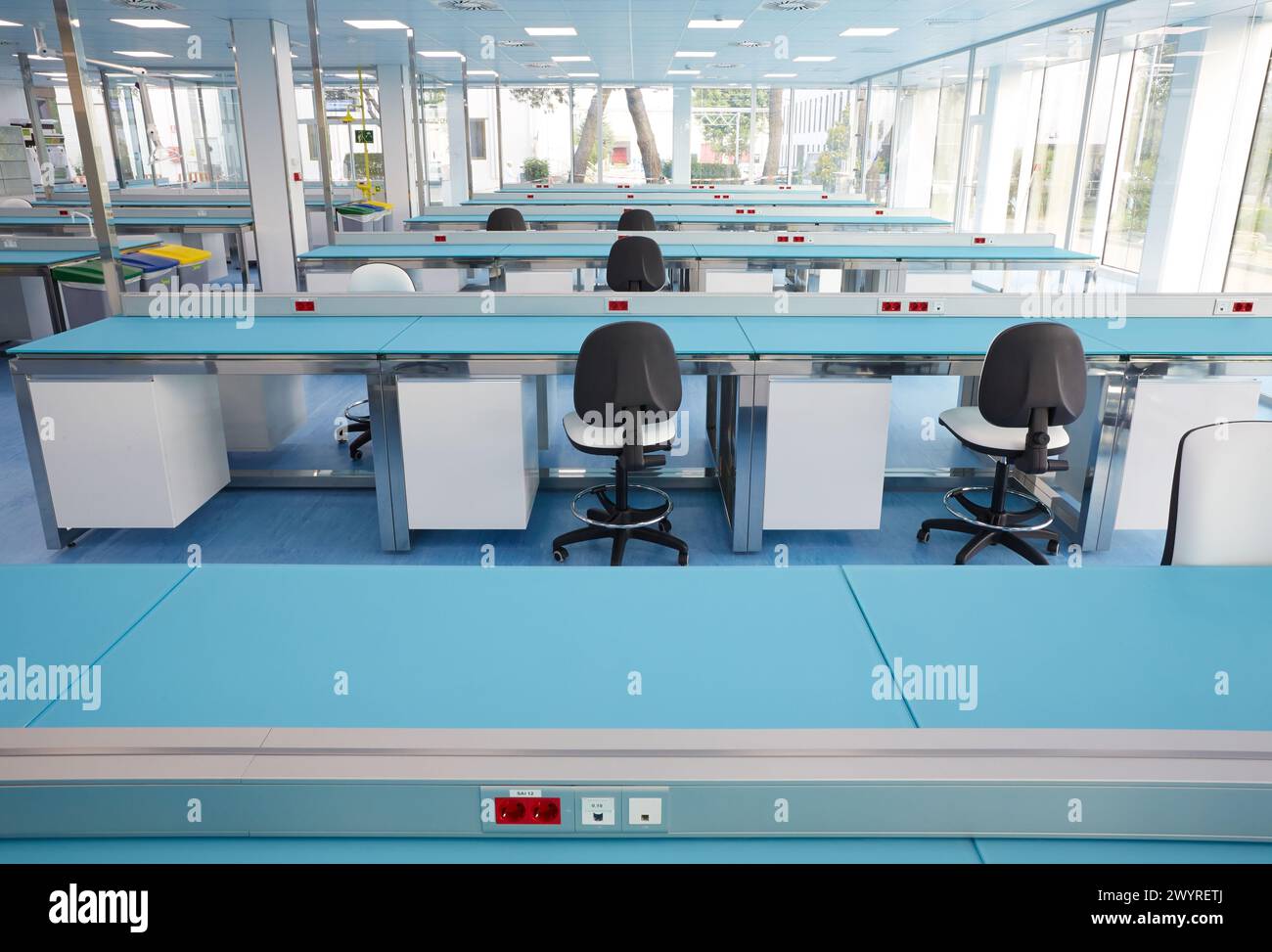 Bio pharmaceutical laboratory. Empty chemical laboratory. Barcelona ...