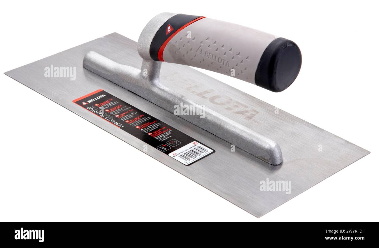 Finishing trowel with bi-material handle Stock Photo - Alamy