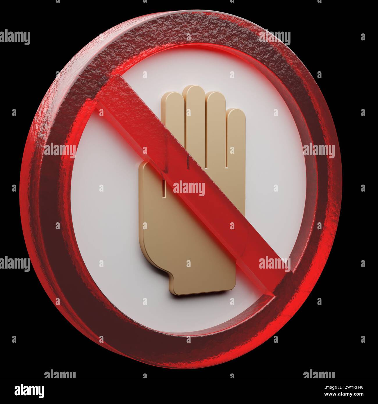 Beautiful abstract illustration Forbidden, hand, prohibition, warning ...