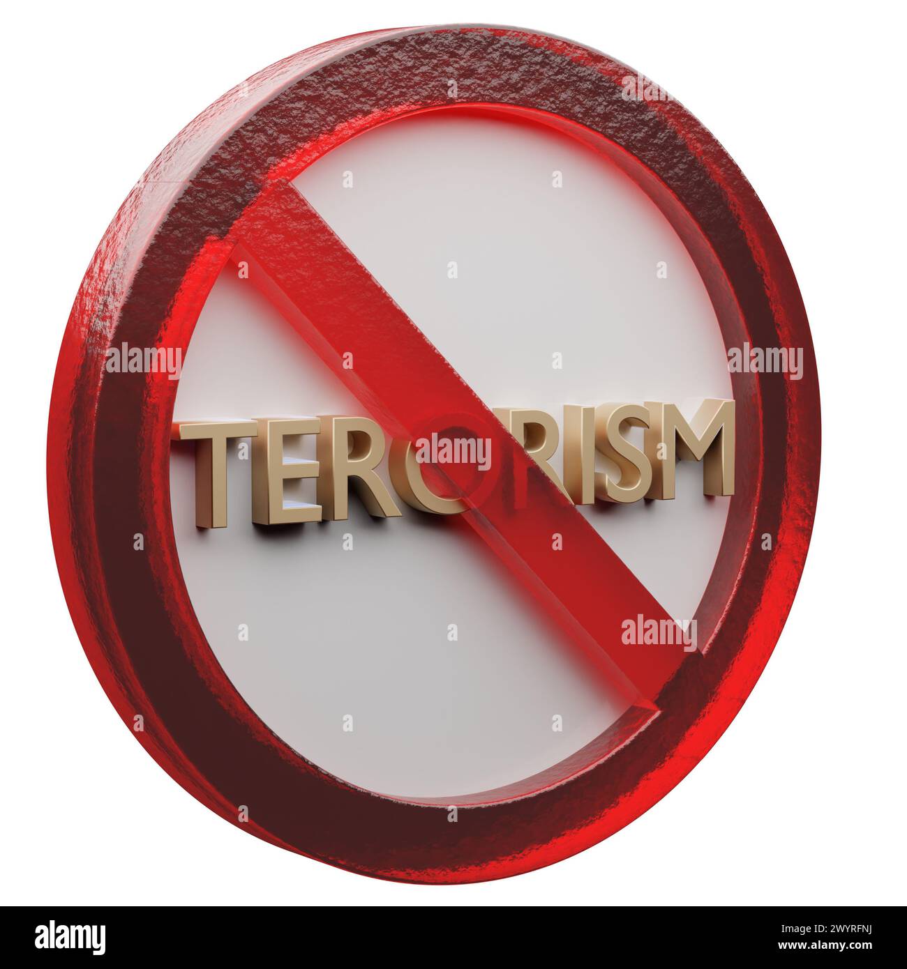 Beautiful abstract illustration Terror Forbidden, prohibiting sign ...