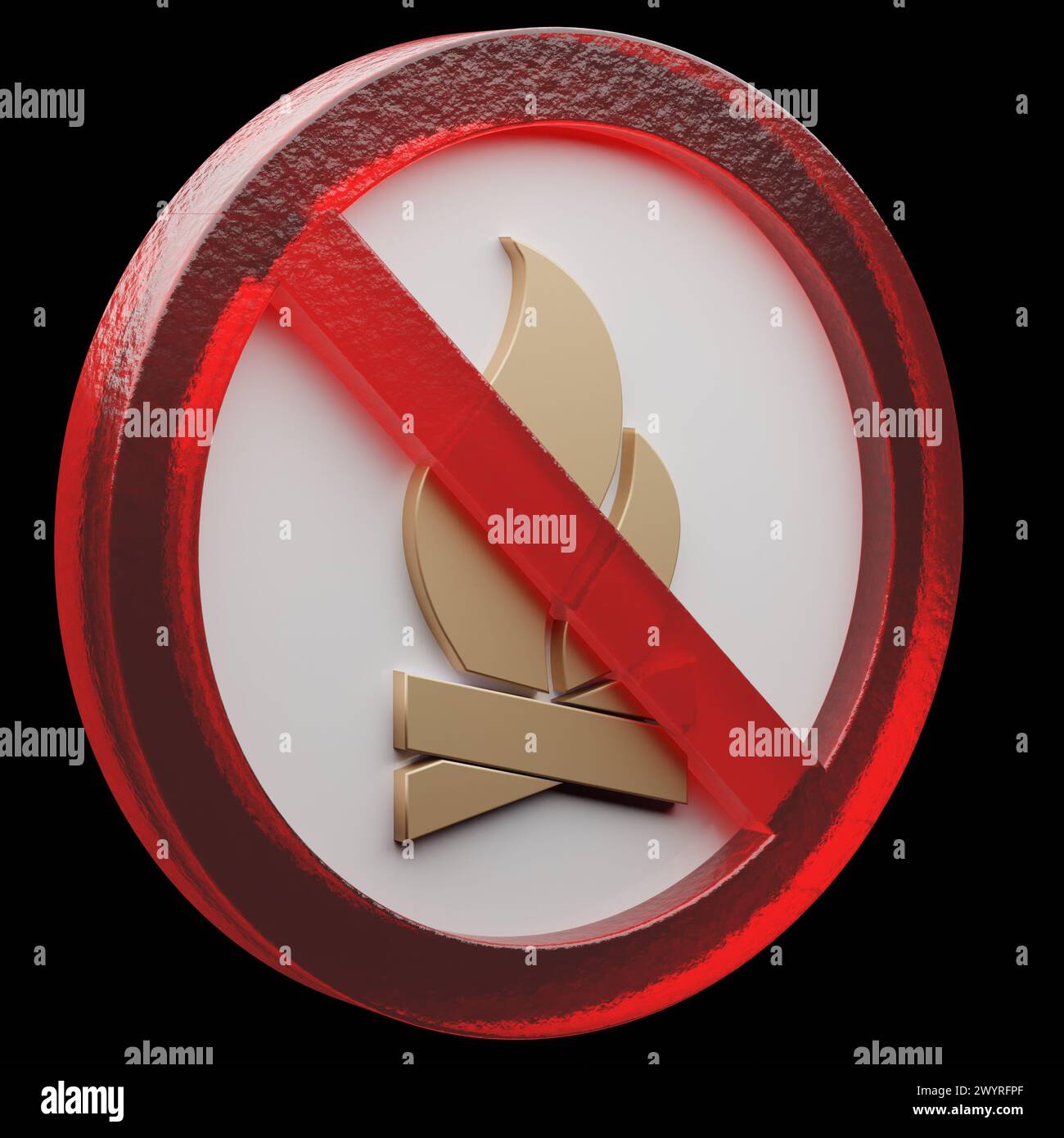 Beautiful abstract illustration Fire, flame, forbidden, prohibition ...