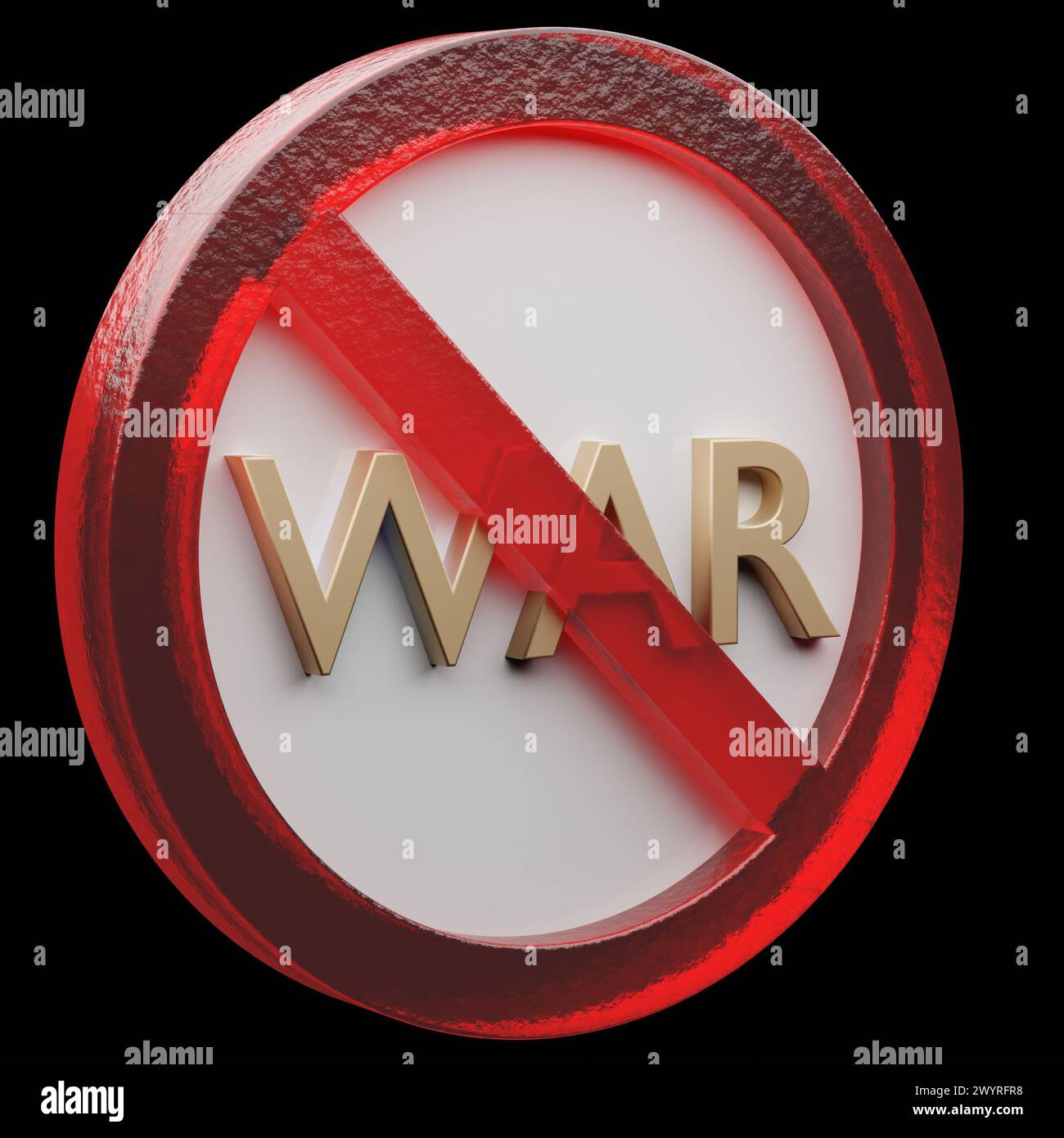 Beautiful abstract illustration WAR Forbidden, prohibiting sign ...
