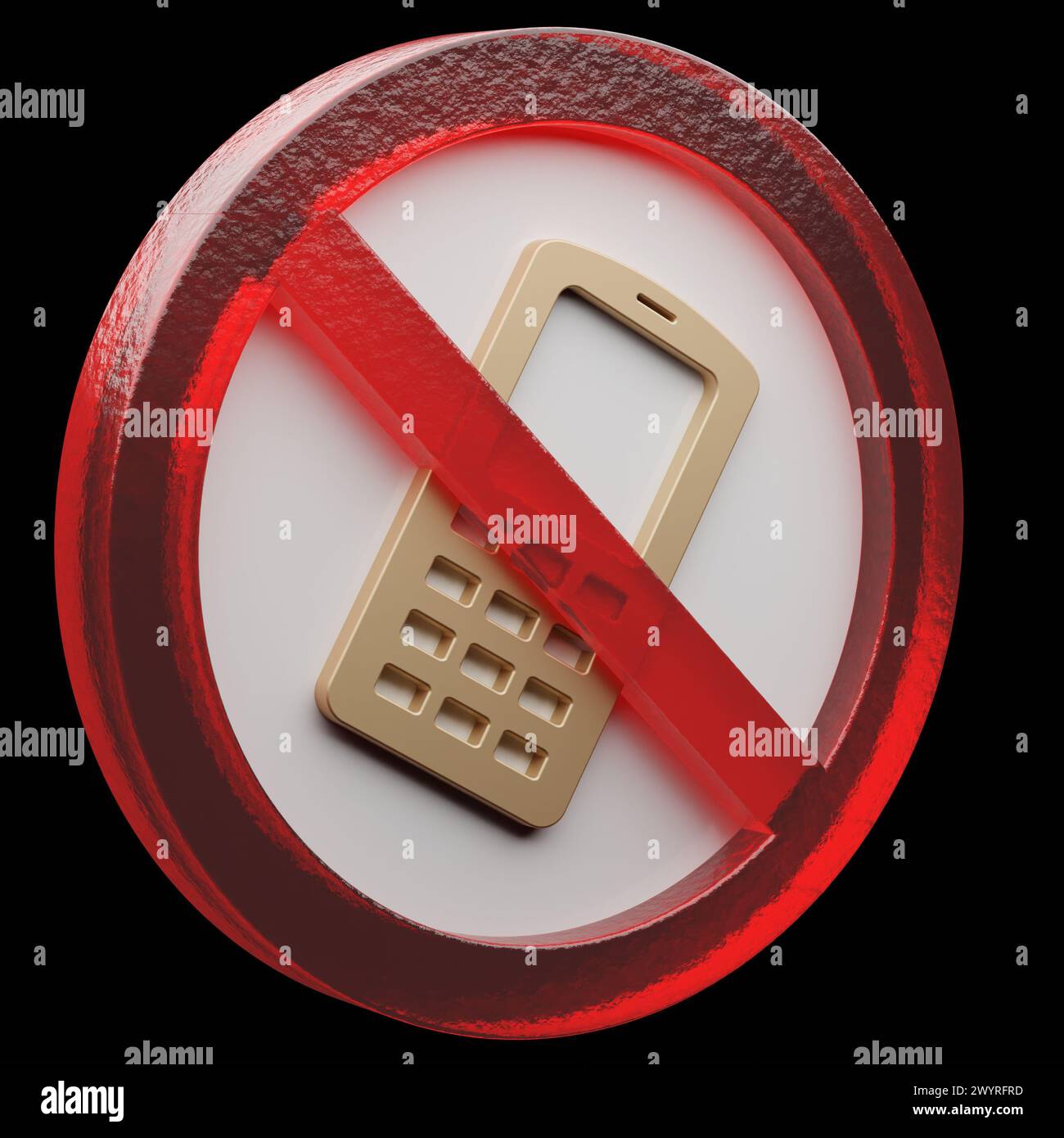 Beautiful abstract illustration Forbidden, phone, prohibition, warning ...