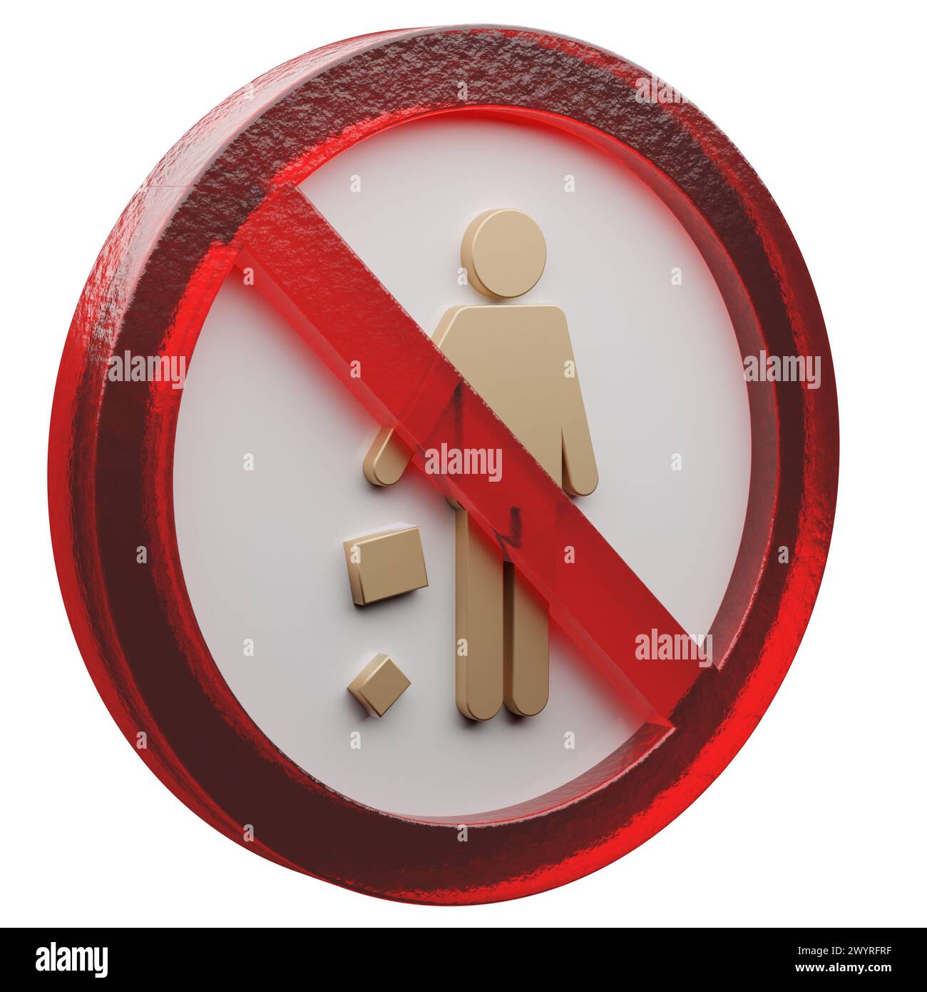 Beautiful abstract illustration Forbidden, litter, problem, prohibition ...