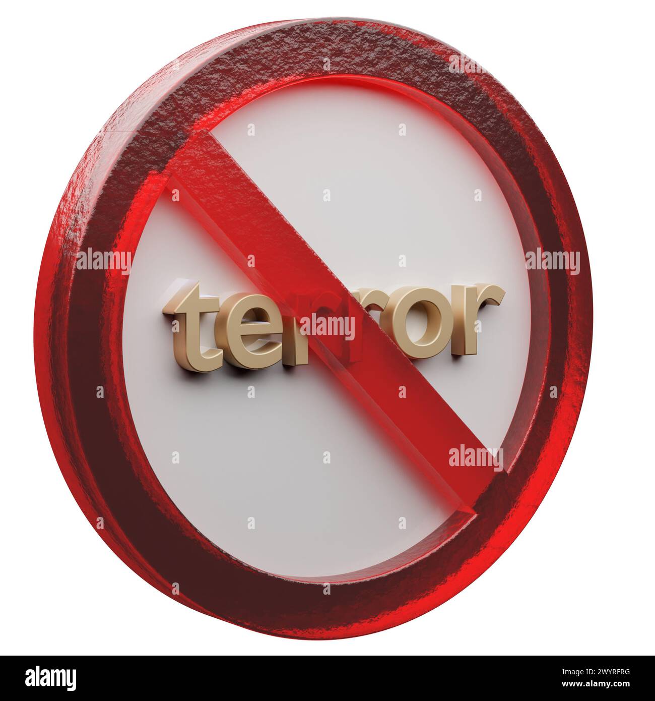 Beautiful abstract illustration Terror Forbidden, prohibiting sign ...