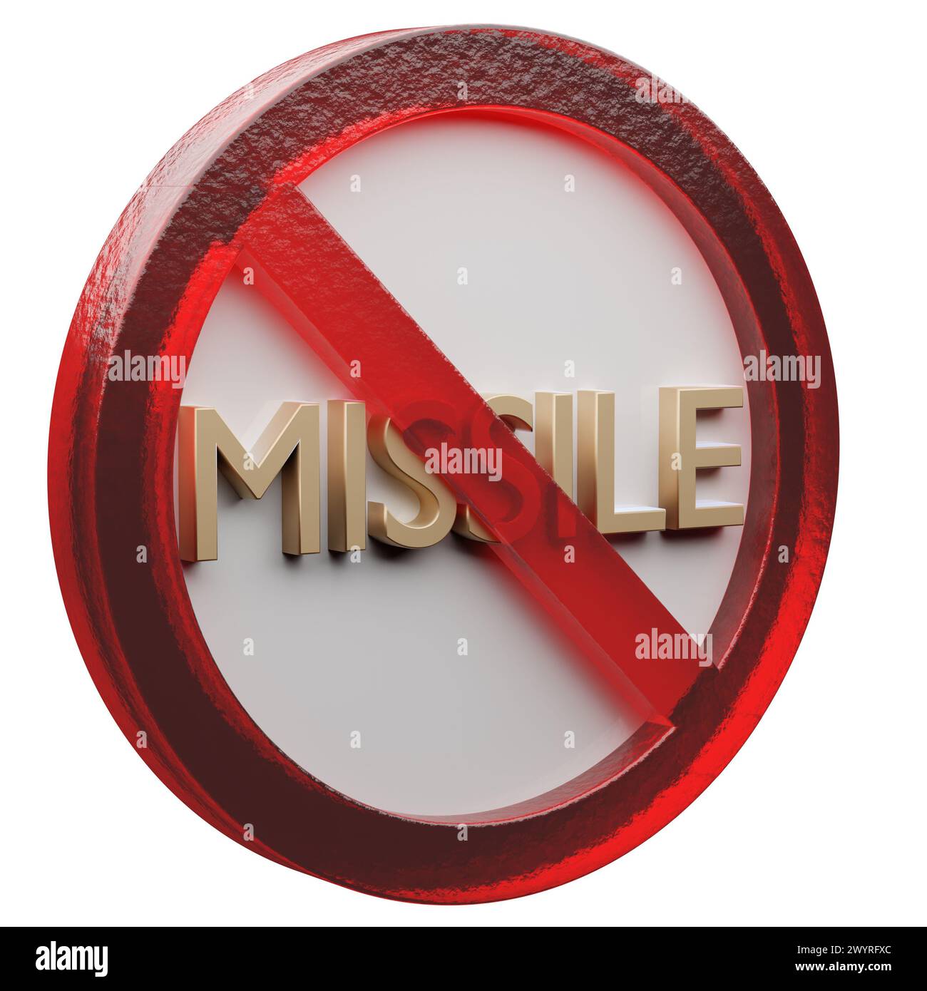 Beautiful abstract illustration missile Forbidden, prohibiting sign ...
