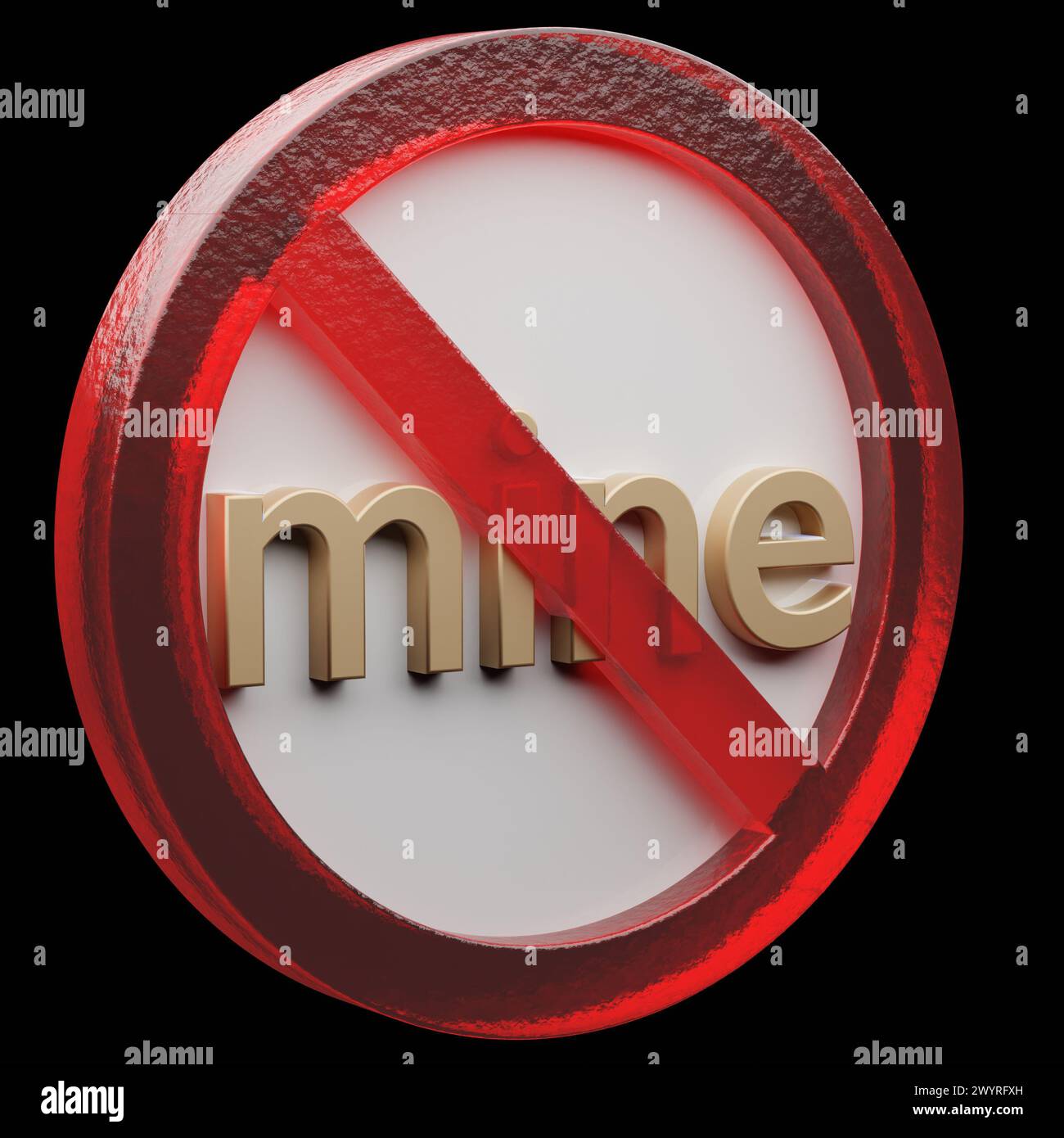 Beautiful abstract illustration mine Forbidden, prohibiting sign ...