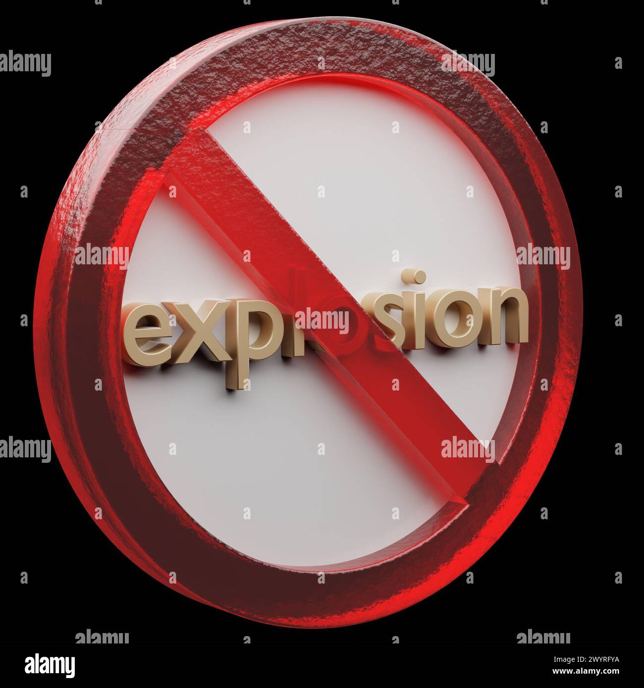 Beautiful abstract illustration Explosion Forbidden, prohibiting sign ...