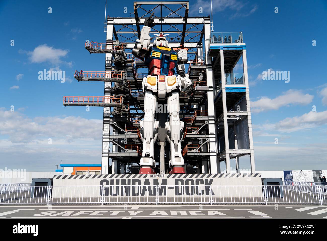 Yokohama, Japan - December 1. 2023 The moving RX-78-2 Gundam in the ...