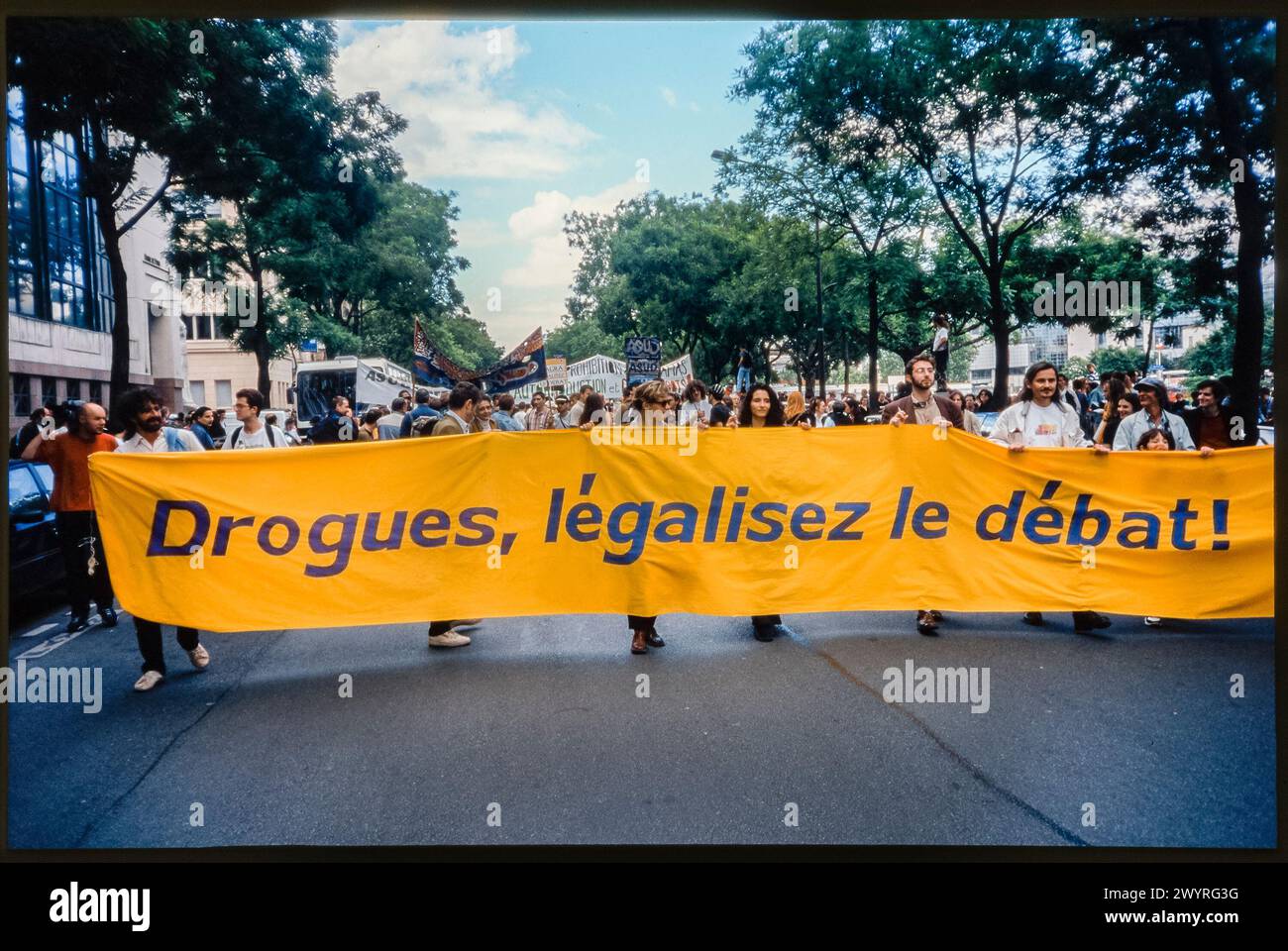 Paris, France, Large Crowd People, Demonstrating for Drug Legalization ...