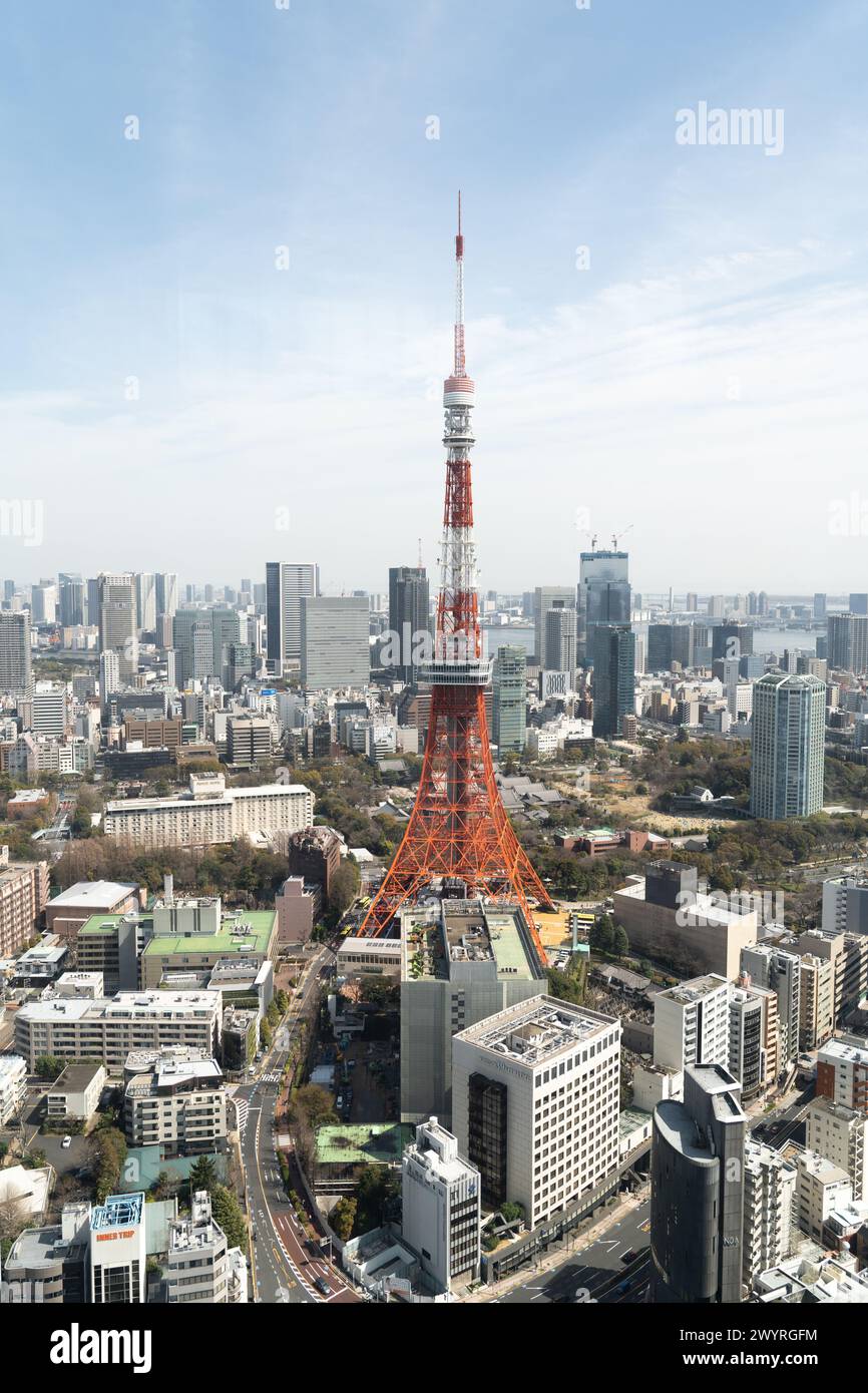 Tokyo, Japan Mar 30, 2024 : Tokyo tower that locate around with many ...