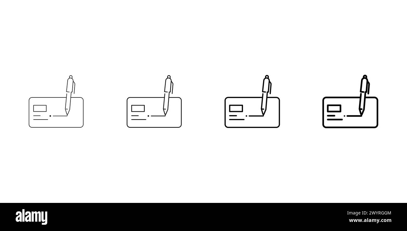 Bank Check Vector line icons for your digital or print projects Stock ...