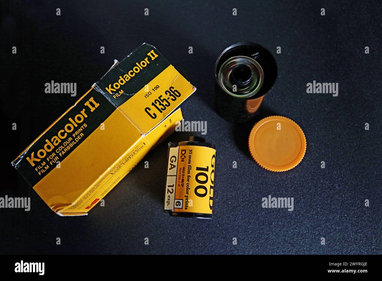 Vintage analog photography: Kodak 35 mm color film roll strip with ...