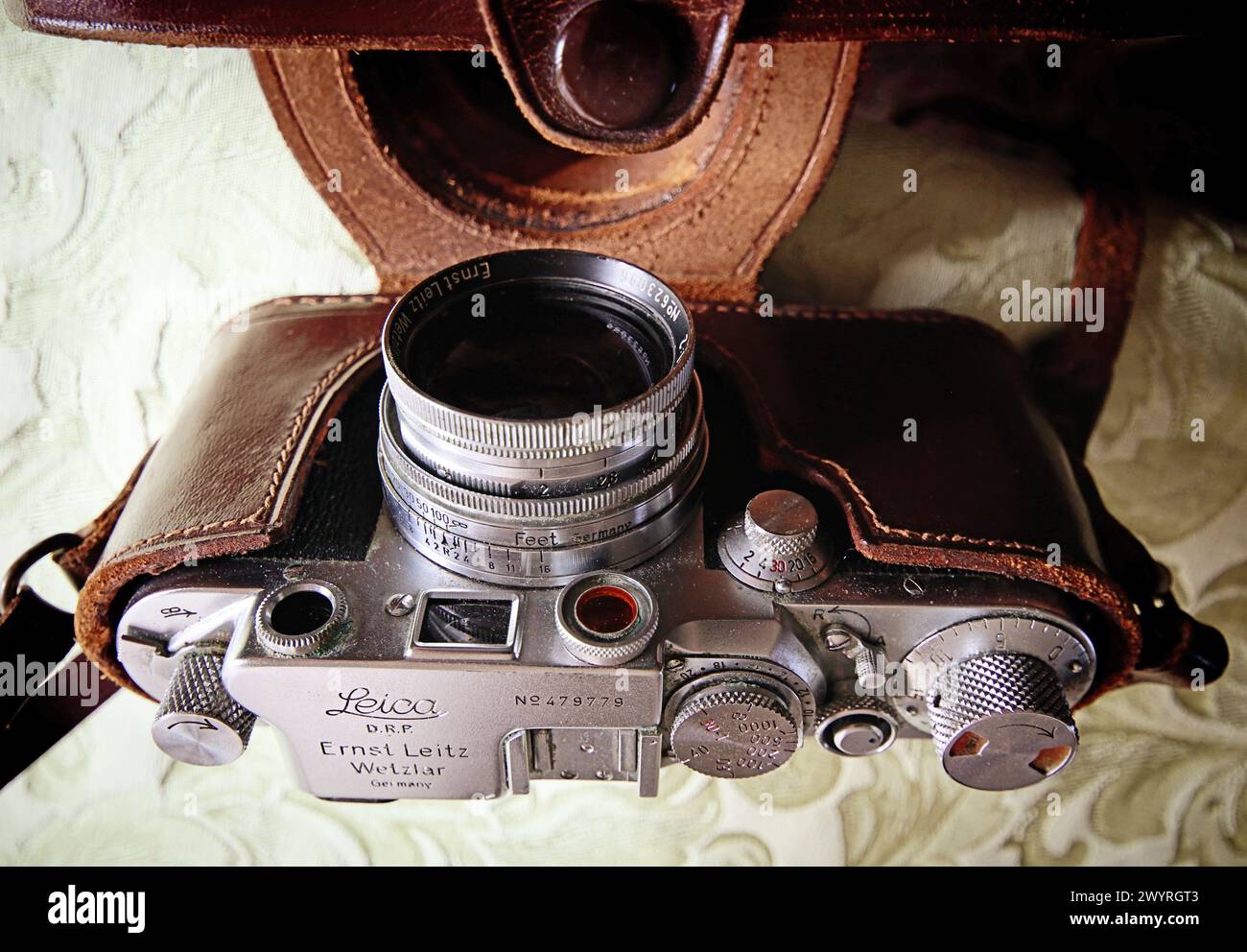 Vintage photography: detail of an iconic Leica camera years '50 in the ...
