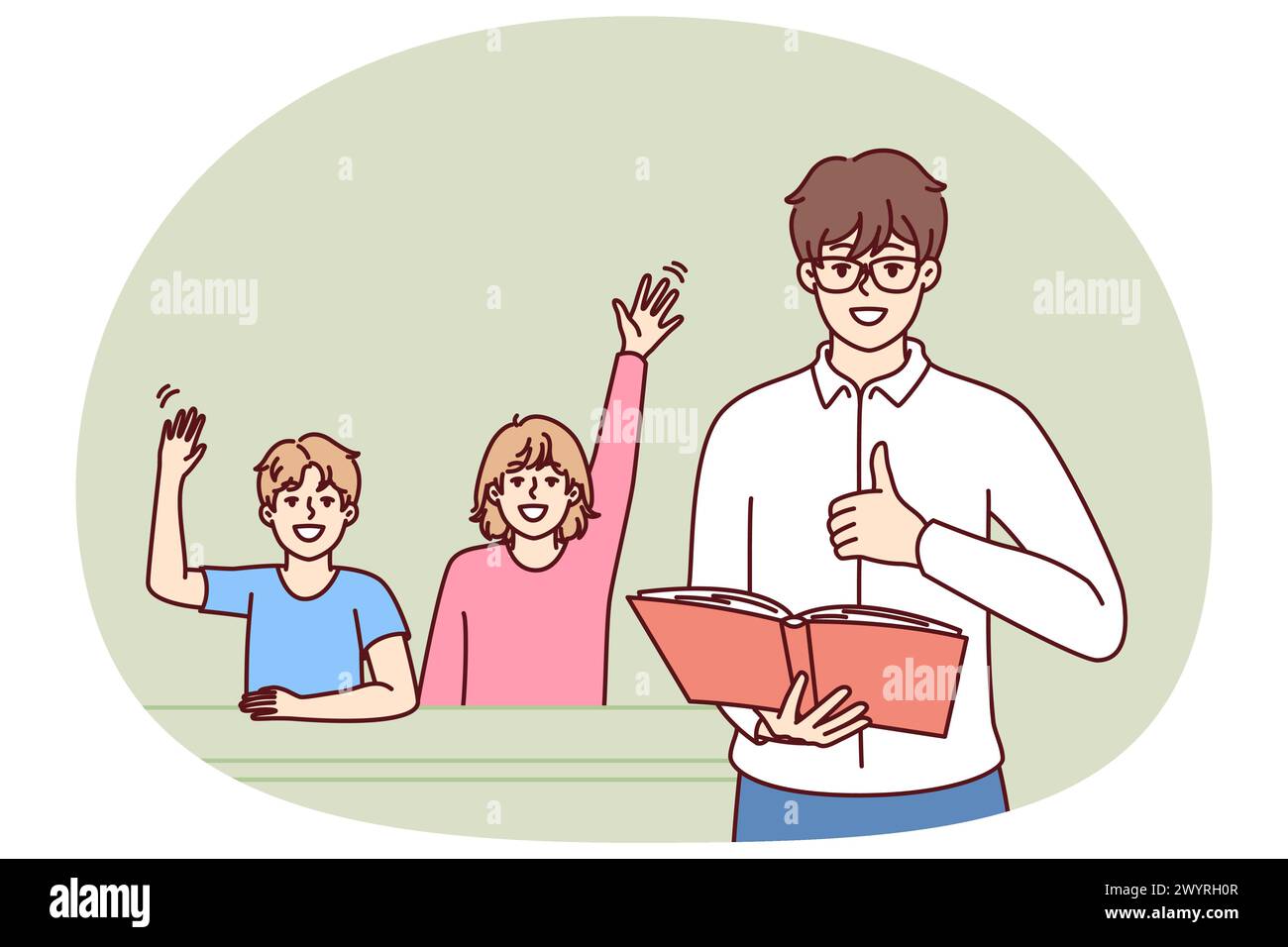 Helping student students male Stock Vector Images - Alamy