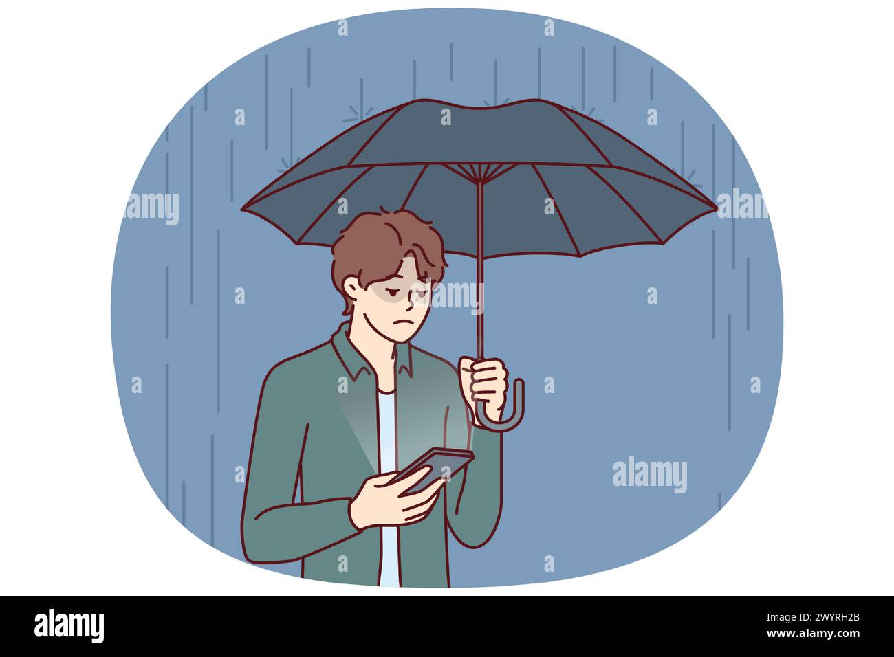 Man stands umbrella on Cut Out Stock Images & Pictures - Alamy