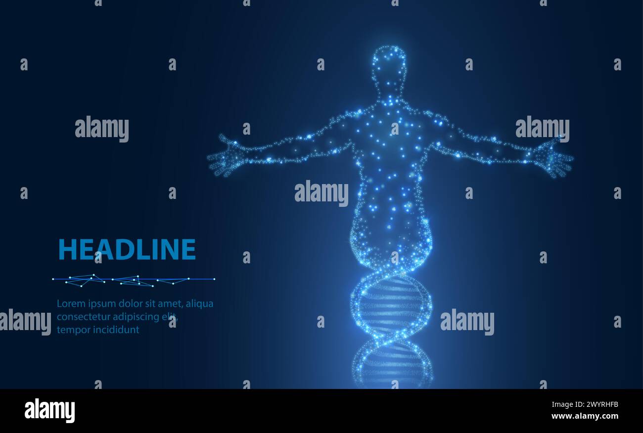 Human DNA. Medical technology, gene evolution, cellular health, nervous ...