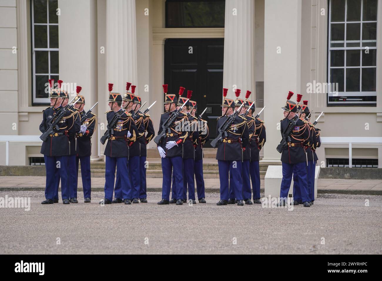 London 8 April 2024 . Members of France's Gendarmerie Garde ...