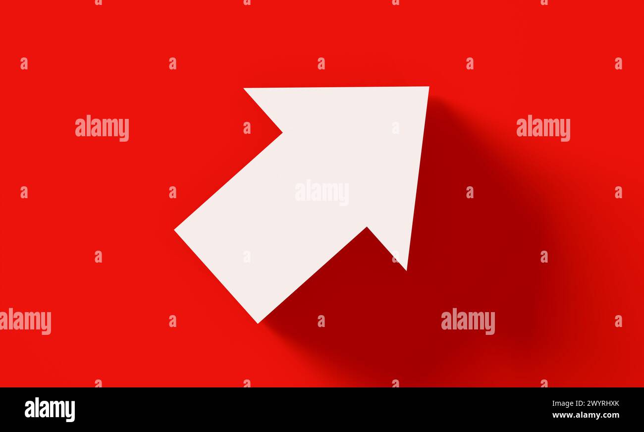 Business growth, improvement and progress. White arrow symbol over red ...