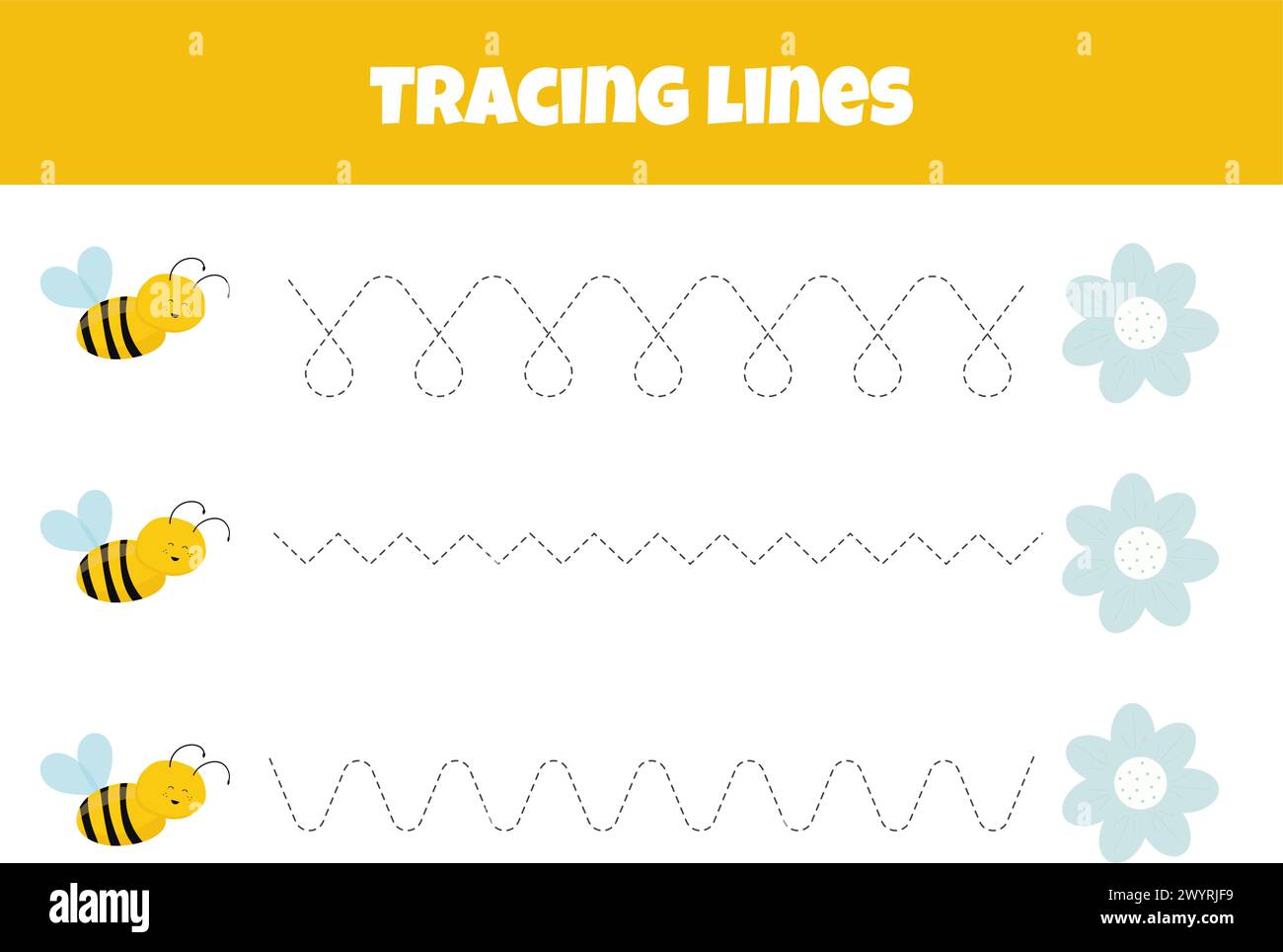 Outline The Line From The Bee To The Flower Is A Working Sheet For ...