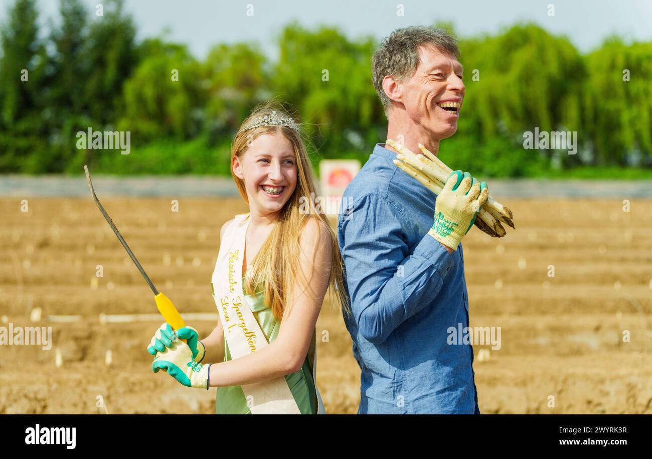 Zwingenberg, Germany. 08th Apr, 2024. Asparagus Queen Lena I, real name ...