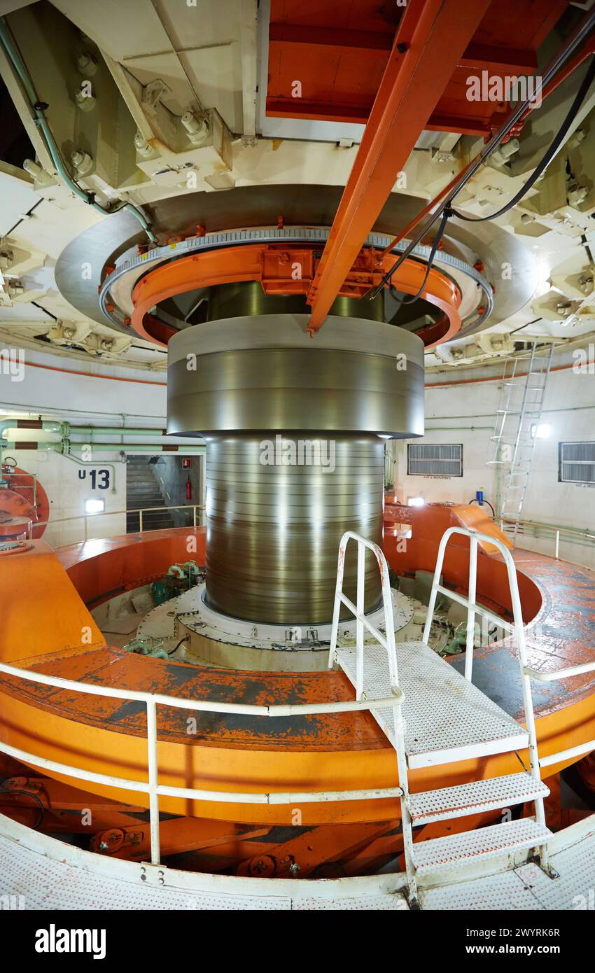 Turbine shaft. Itaipu Binacional Hydroelectric Power Plant. Generator ...