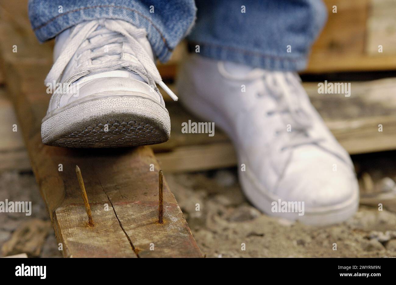 Tread foot nails hi-res stock photography and images - Alamy