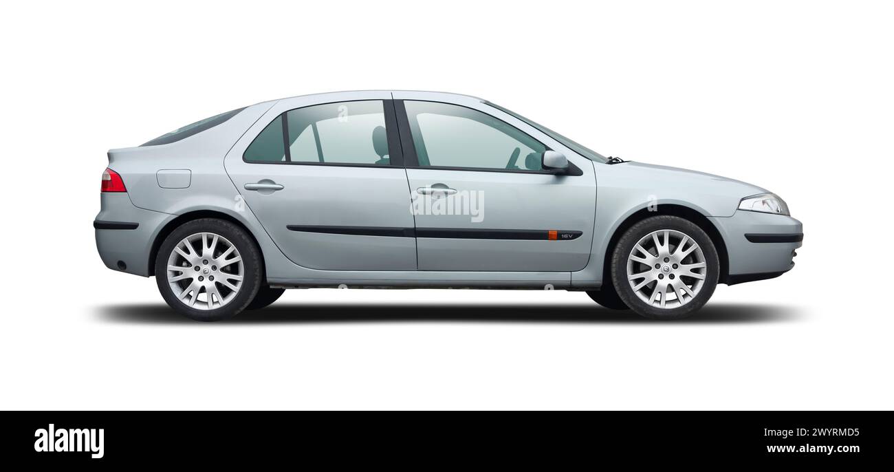 Renault Laguna car side view isolated on white background Stock Photo ...