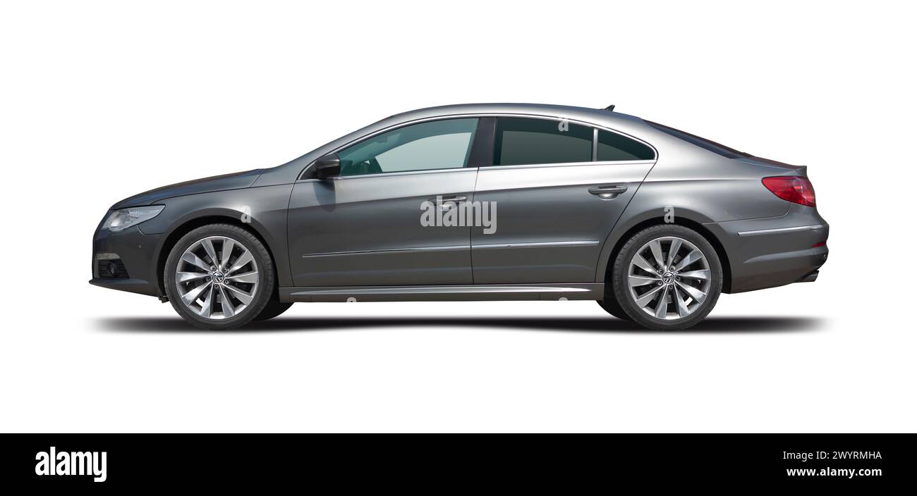 VW Passat CC car, side view isolated on white background Stock Photo ...