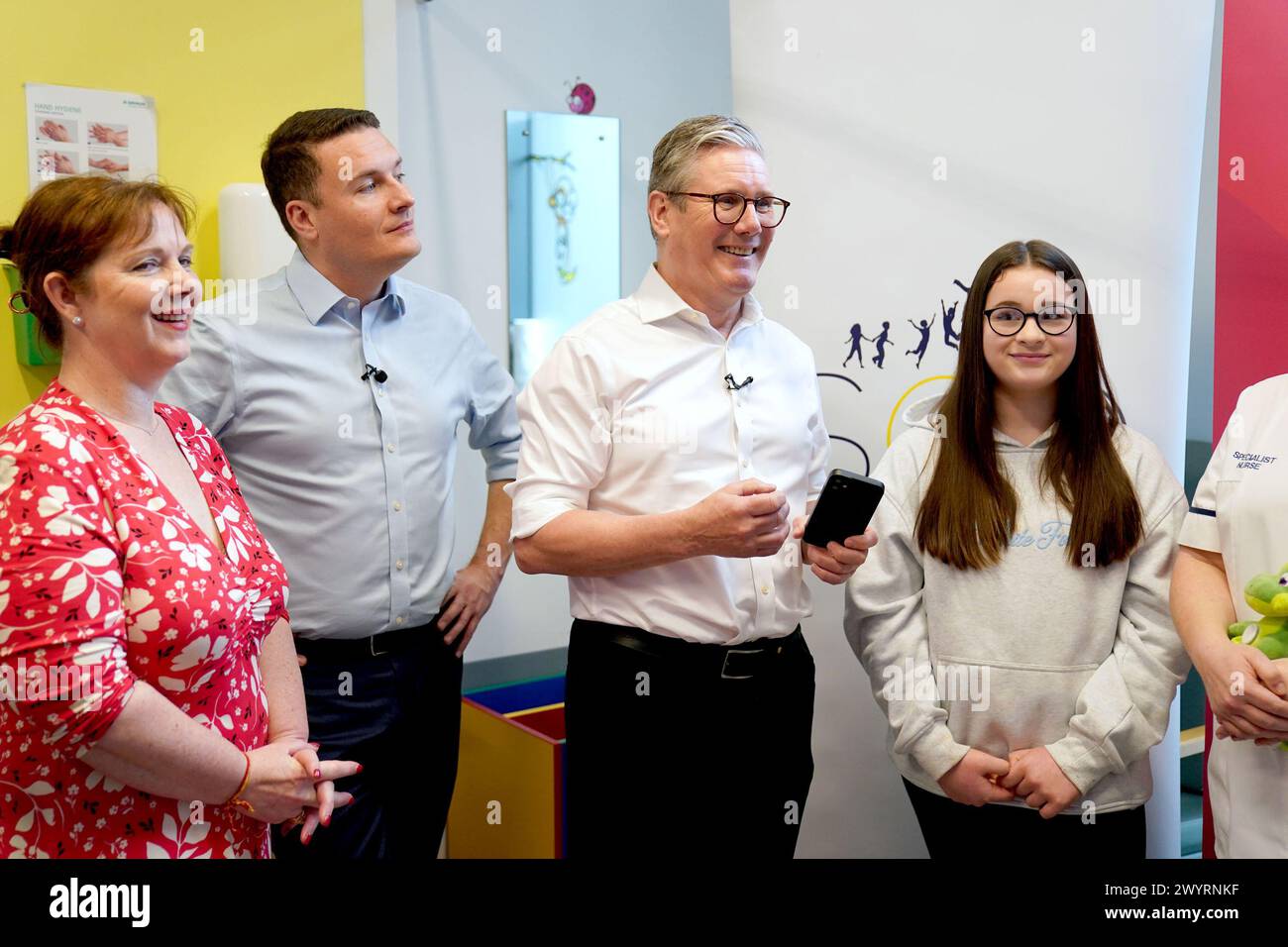 Labour leader Sir Keir Starmer (centre) shadow health secretary Wes ...