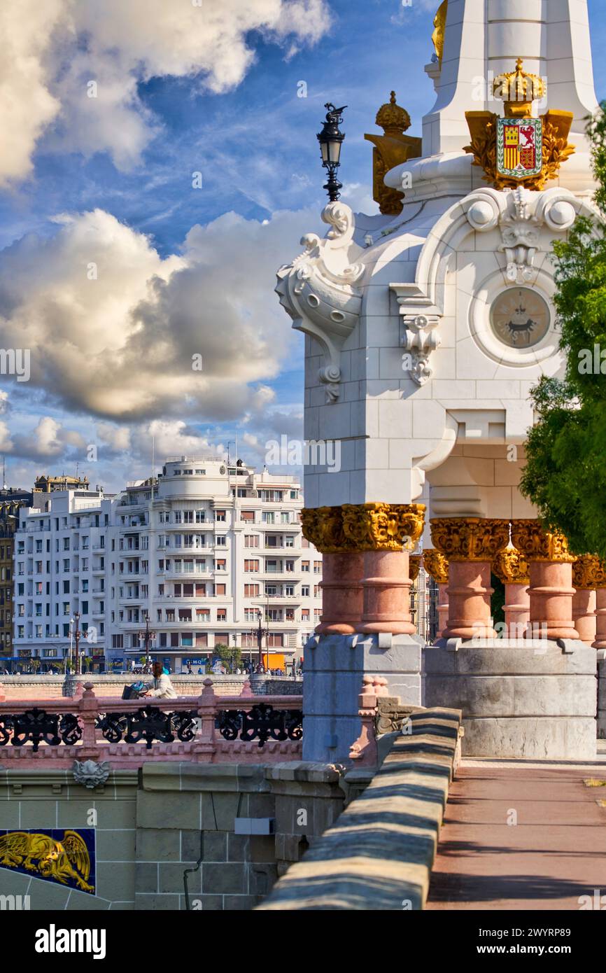 Maria Cristina bridge, Urumea River, Donostia, San Sebastian, Basque ...