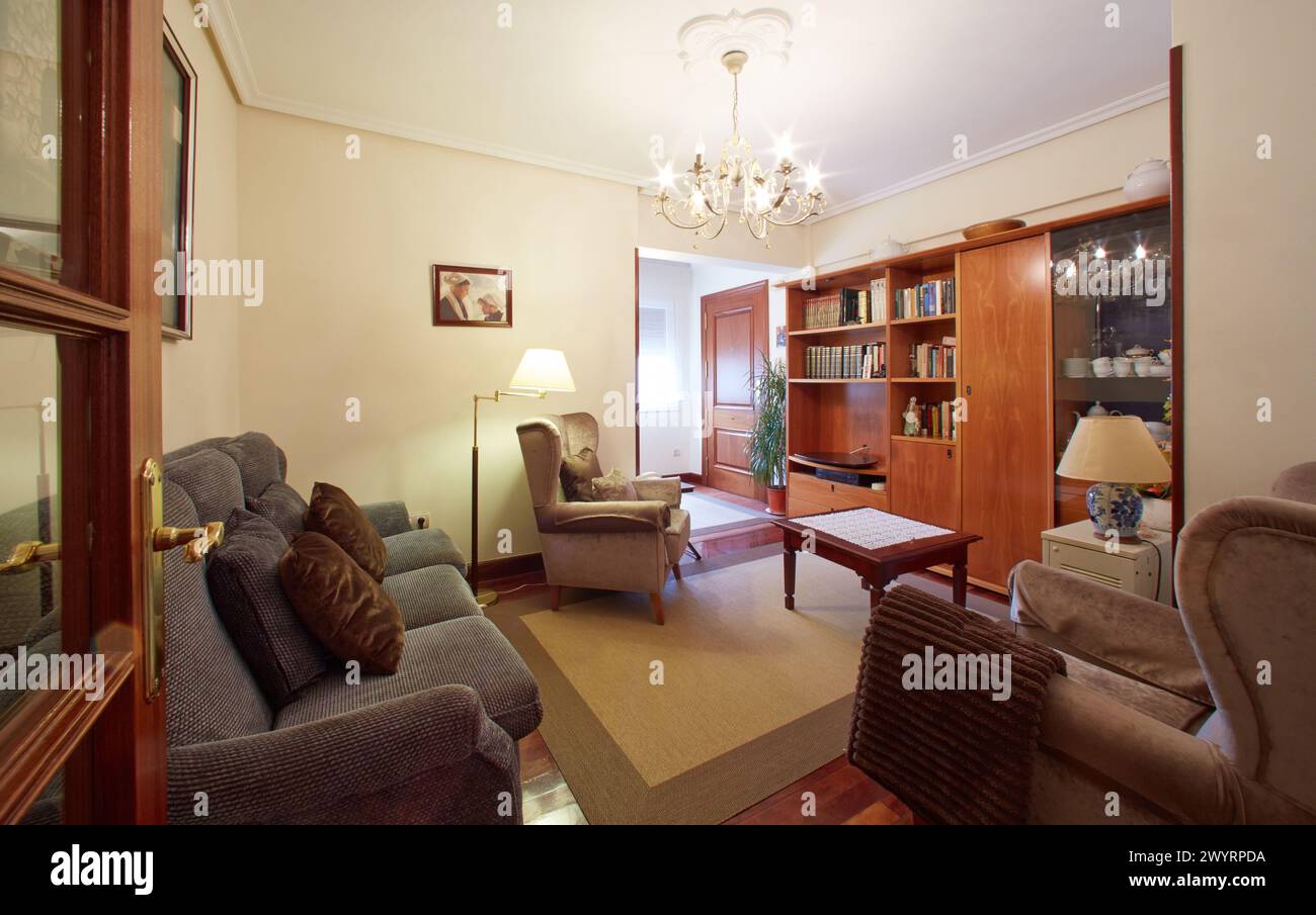 Living room, Interior design, Home. Basque Country. Spain Stock Photo ...